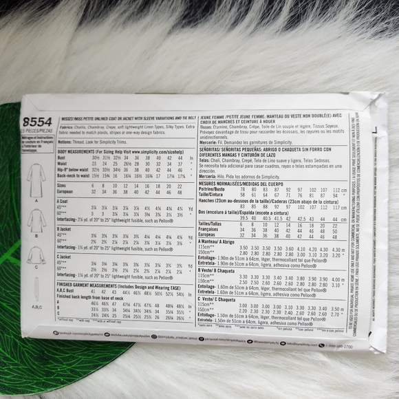 Simplicity | Office | Simplicity Sewing Pattern 8554 Easy To Sew Belted ...